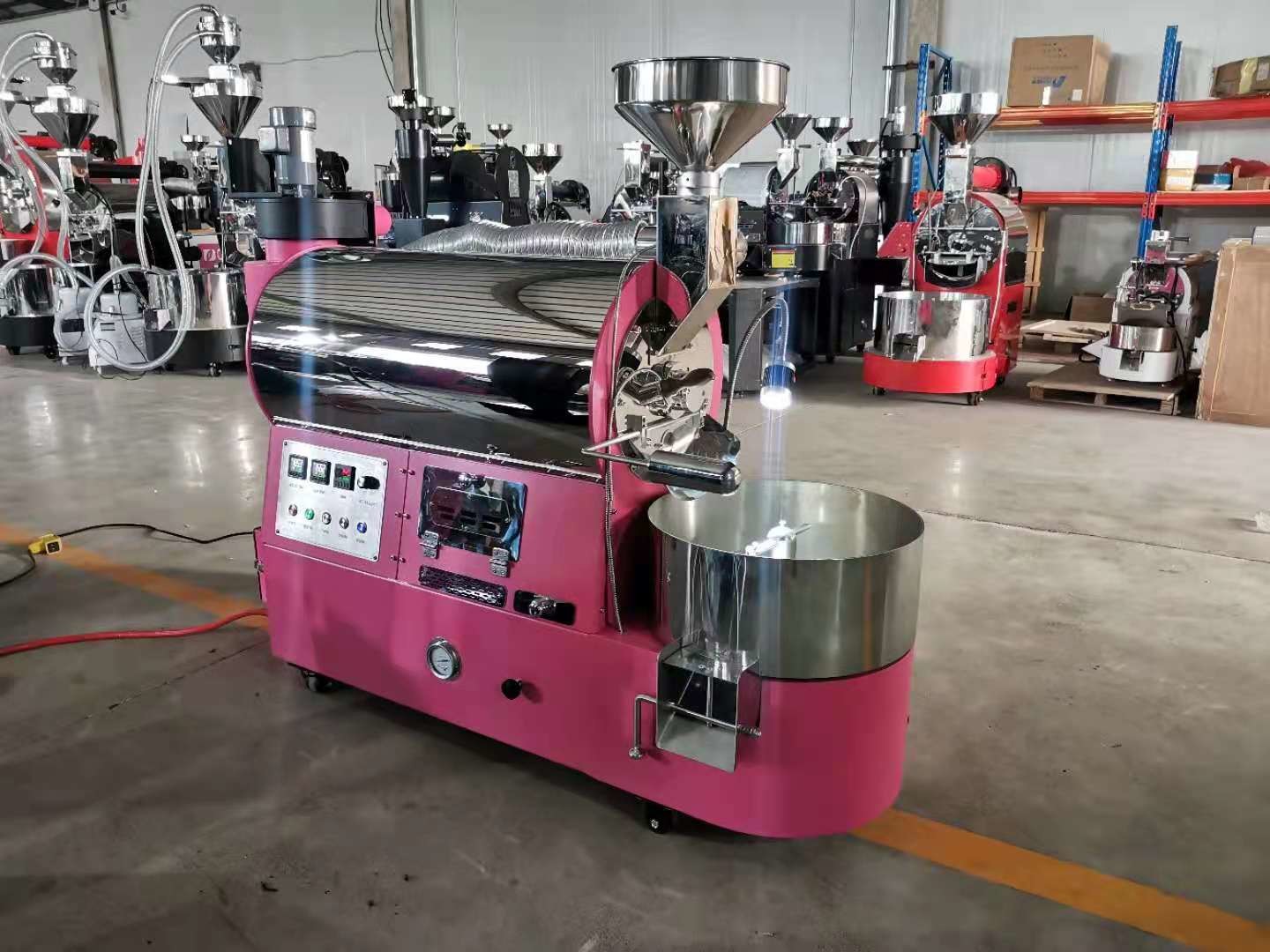 220V 3kg 6kg Coffee Roaster Machine Double Wall Stainless Steel Drum ...